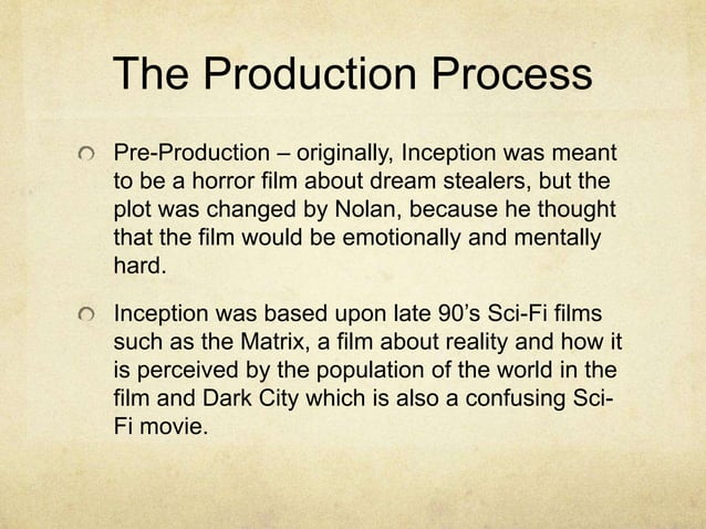 Media power point on inception | PPT