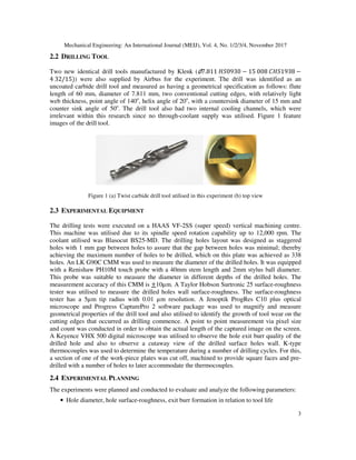INVESTIGATION OF HOLE QUALITY AND TOOL WEAR IN HIGH-SPEED DRILLING OF ...
