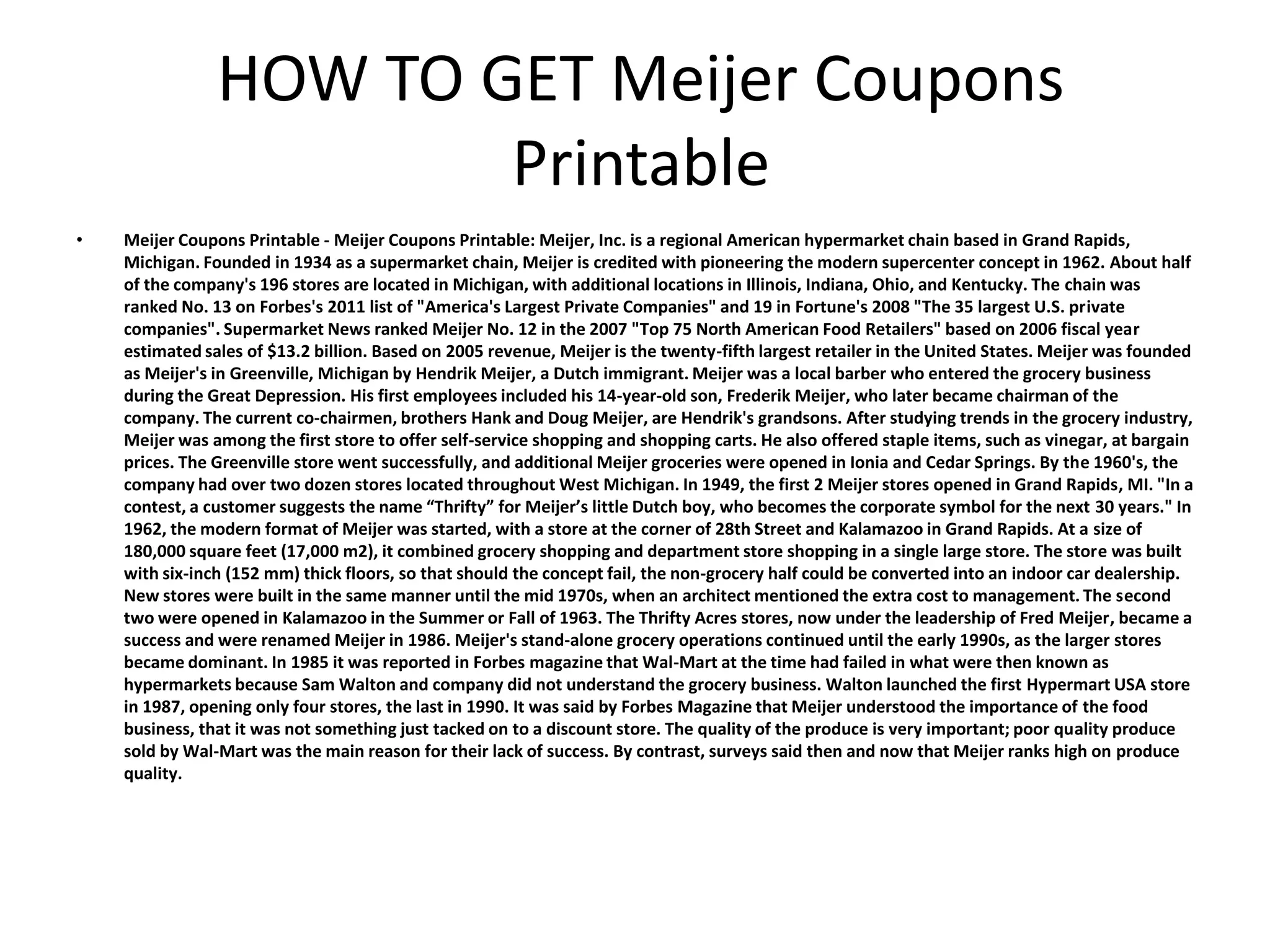 Meijer Coupons Printable - Meijer Coupons Printable | PPTX