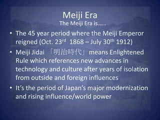 Meiji Era and Clothing | PPTX