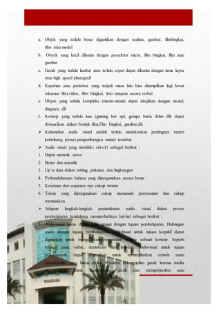 MODUL MEDIA PEMBELAJARAN AUDIO,VISUAL DAN AUDIO VISUAL | DOCX