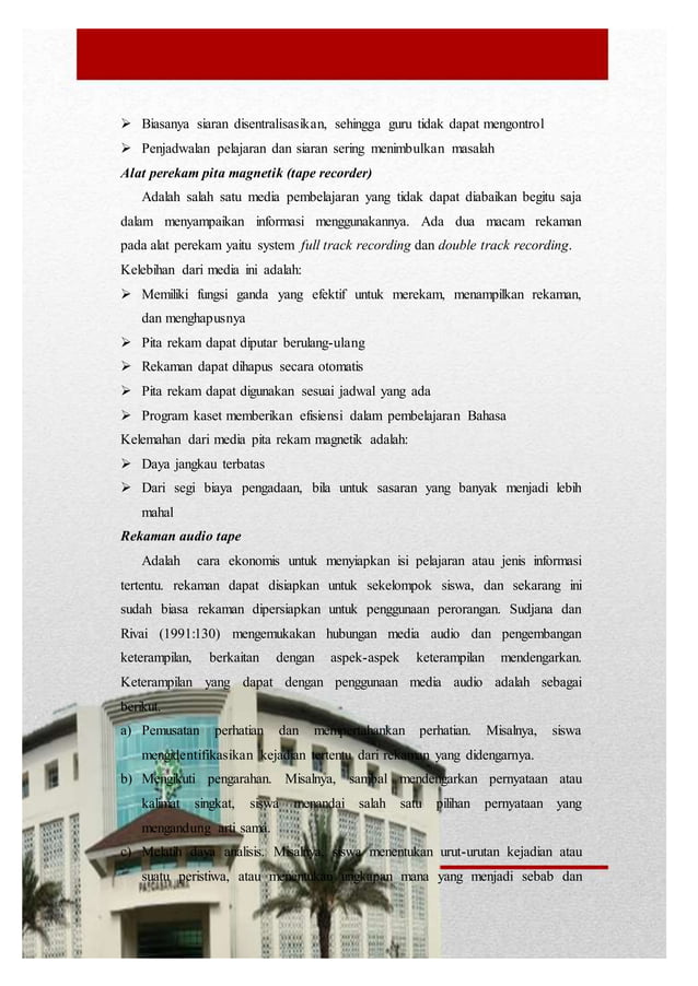 MODUL MEDIA PEMBELAJARAN AUDIO,VISUAL DAN AUDIO VISUAL | DOCX