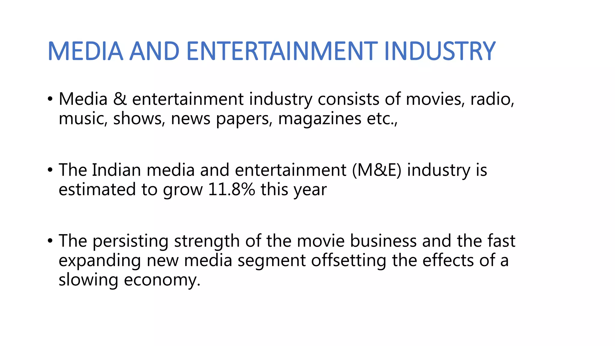 Media & Entertainment industry analysis | PPTX