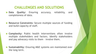 Research, Monitoring and Evaluation, in Public Health | PPTX