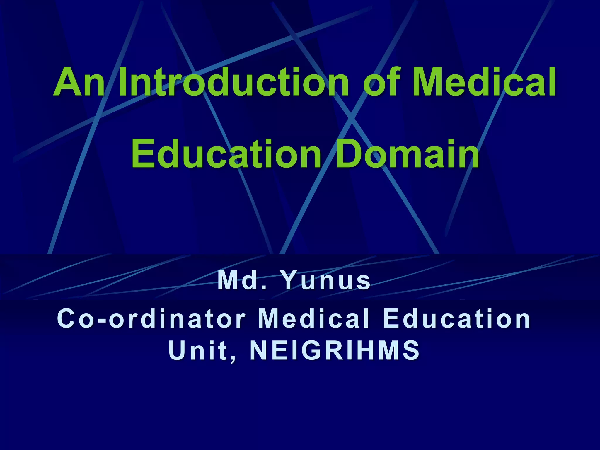 Introduction of Medical Education Domain | PPT