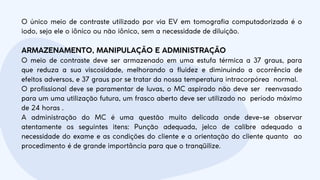MEIOS DE CoNTRASTE em tomografia computadorizada | PDF