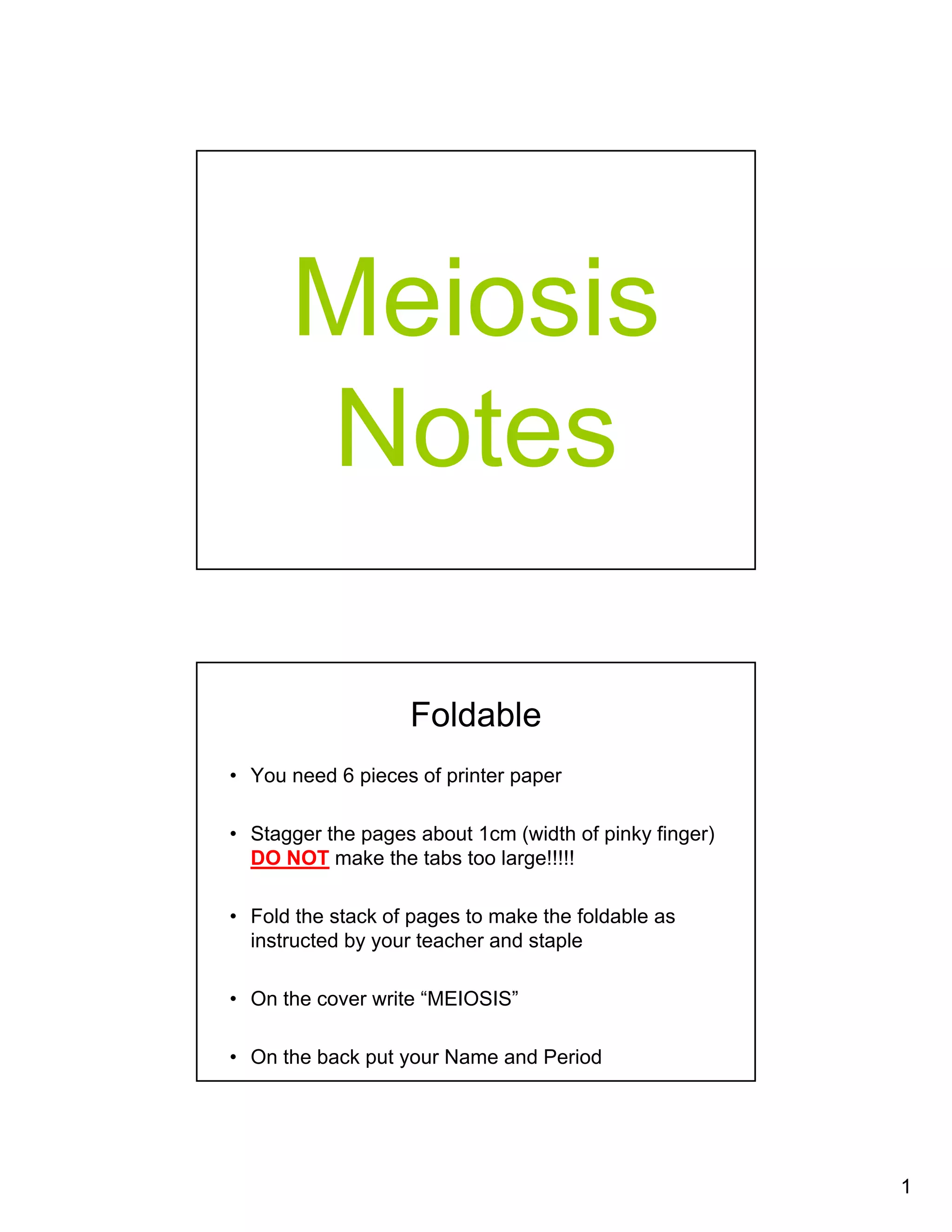 Meiosis foldable2 slides-per_page (1) | PDF
