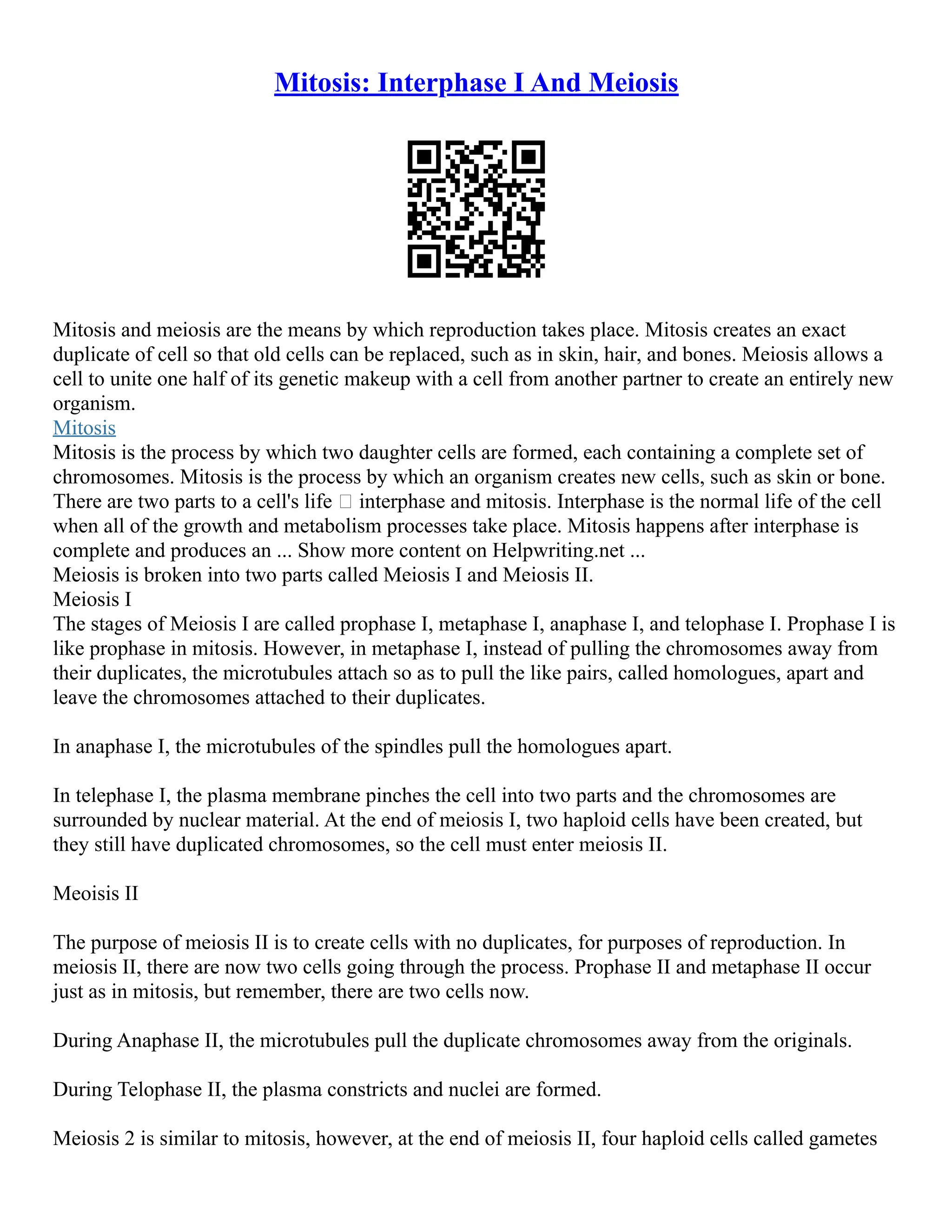 Meiosis And Mitosis Lab | PDF