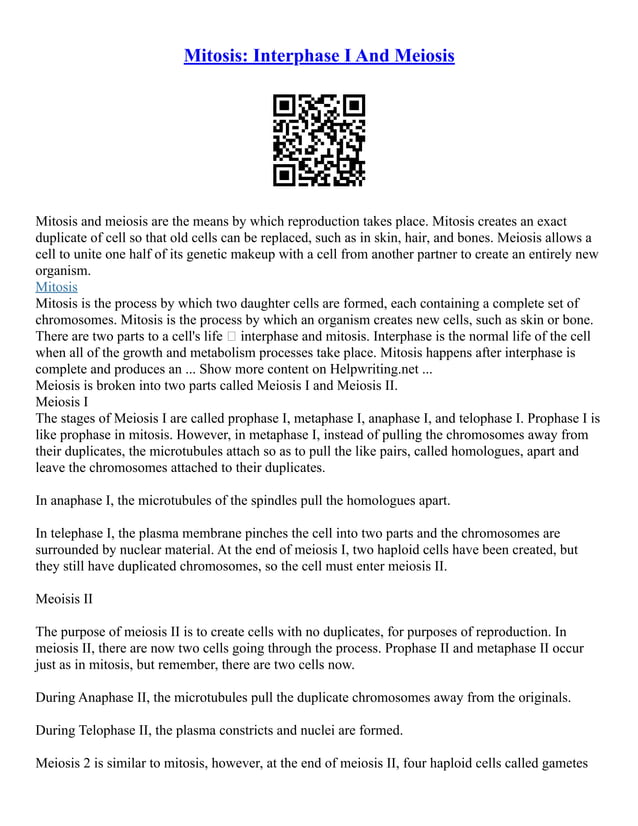 Meiosis And Mitosis Lab | PDF | Biological Sciences | Science