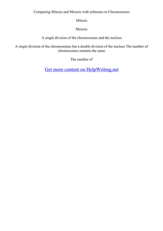 Meiosis Essay | PDF
