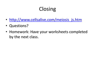 Meiosis lesson | PPTX