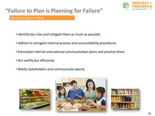 Food Safety Protocol and Crisis Communication | PDF