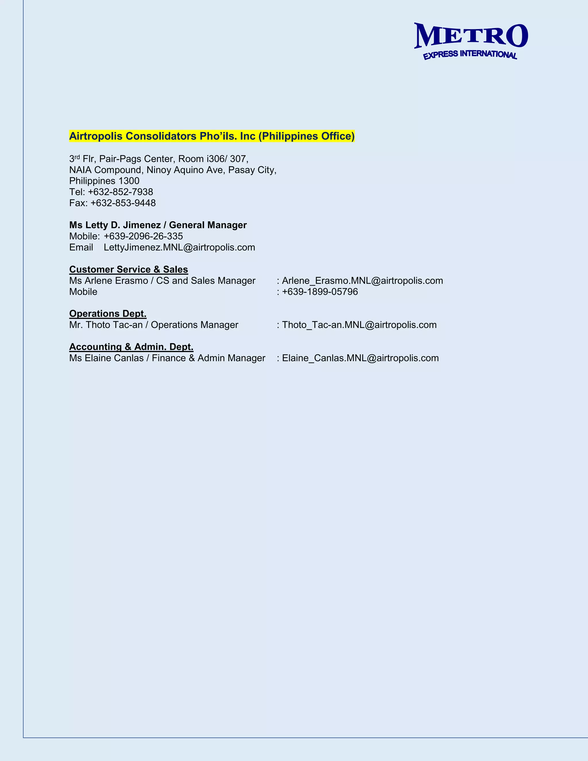 PT. Metro Express International | PDF