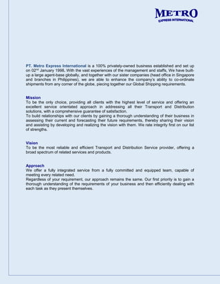 PT. Metro Express International | PDF
