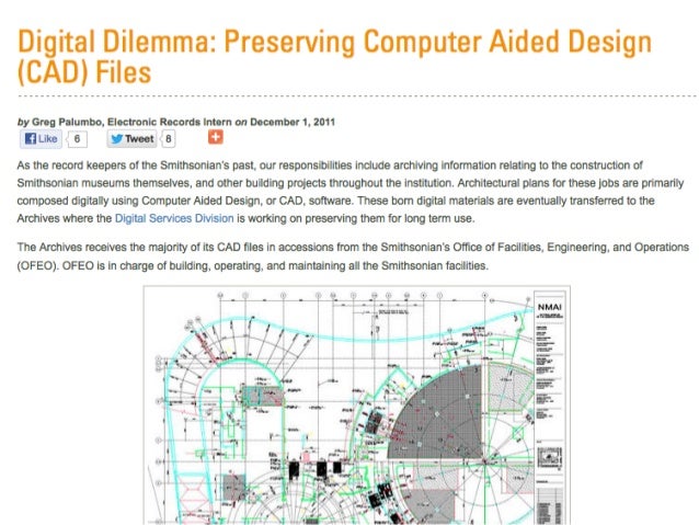 This is not a test: Preserving AutoCAD files at The University of Mon…