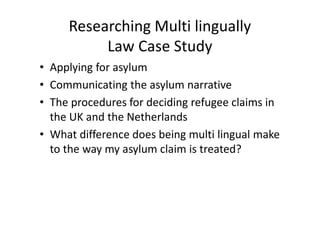 Researching Multilingually - Law Case Study | PPT