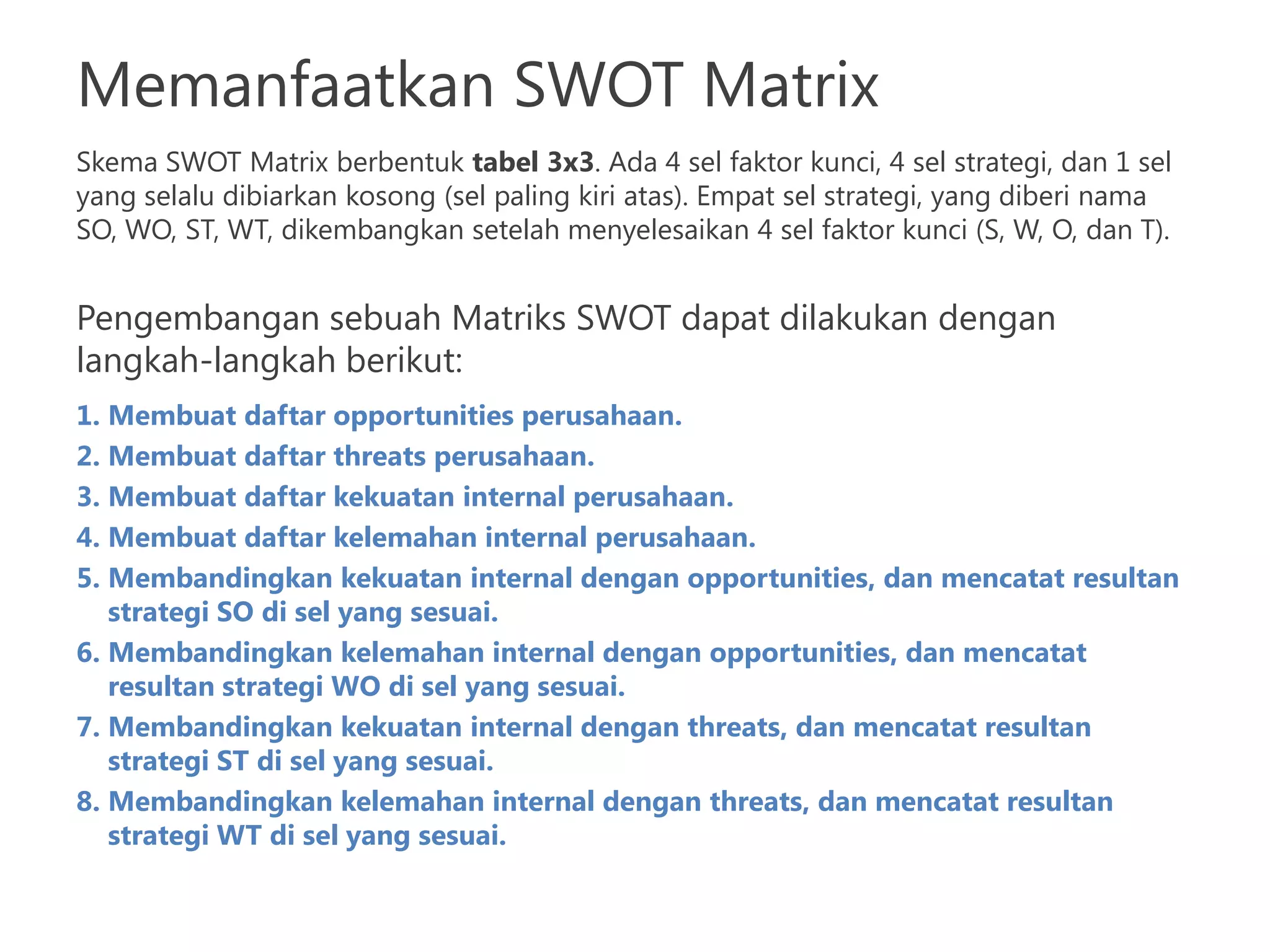 Analisis SWOT-SPACE matrix untuk PT Amerta Indah Otsuka | PPTX