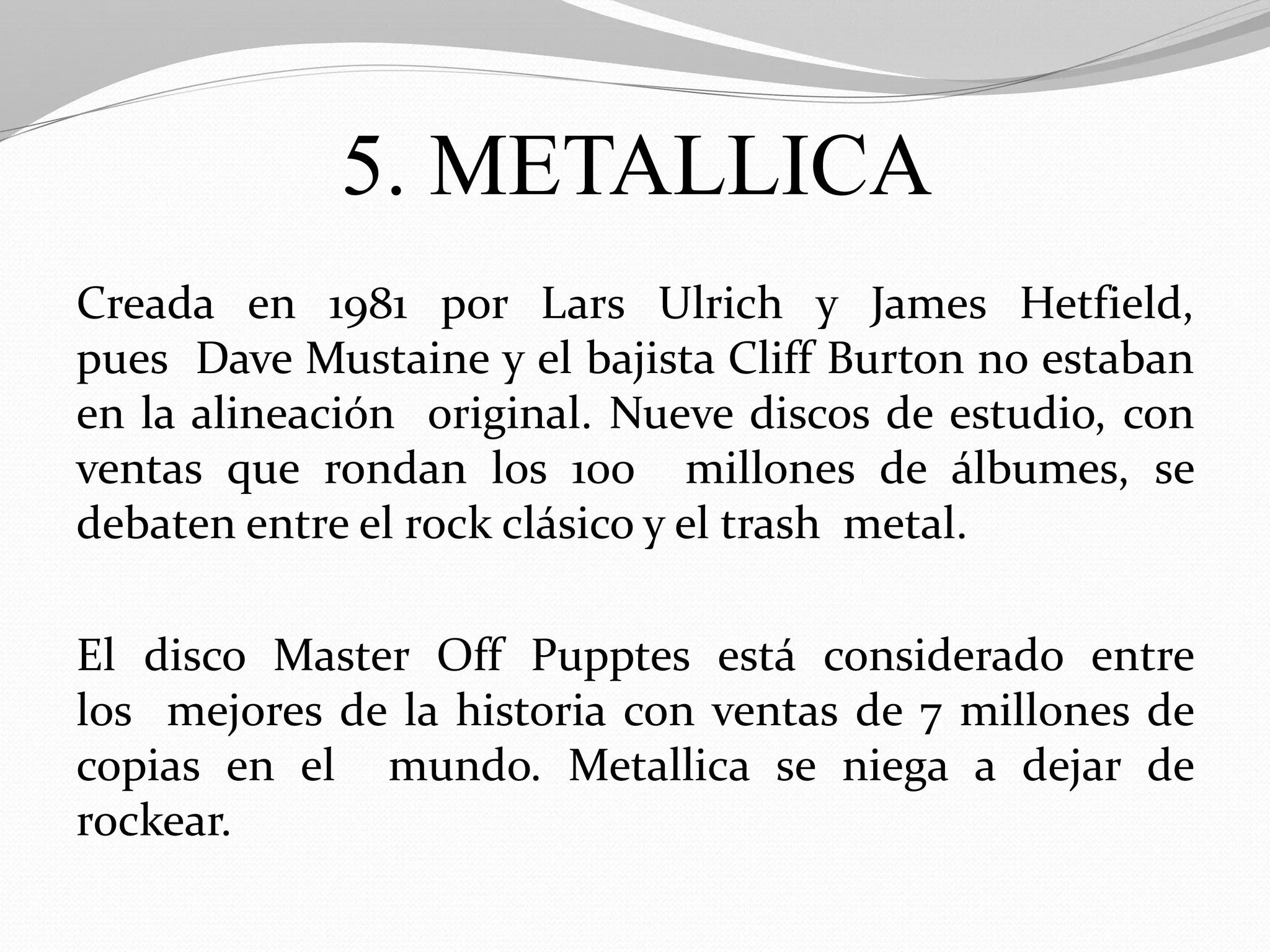 Mejores Bandas De Rock Ppt