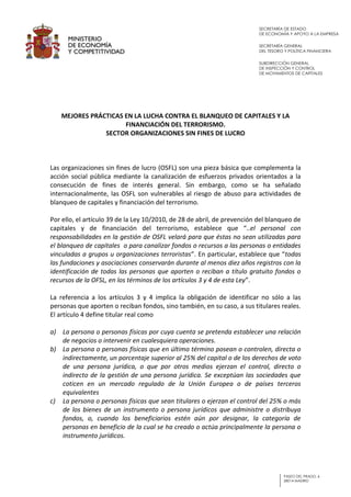 Mejores prácticas en OFSL (organizaciones sin fines de lucro) | PDF