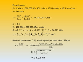 Mekanika bahan Materi Torsi atau Puntiran | PPT
