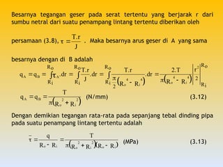 Mekanika bahan Materi Torsi atau Puntiran | PPT