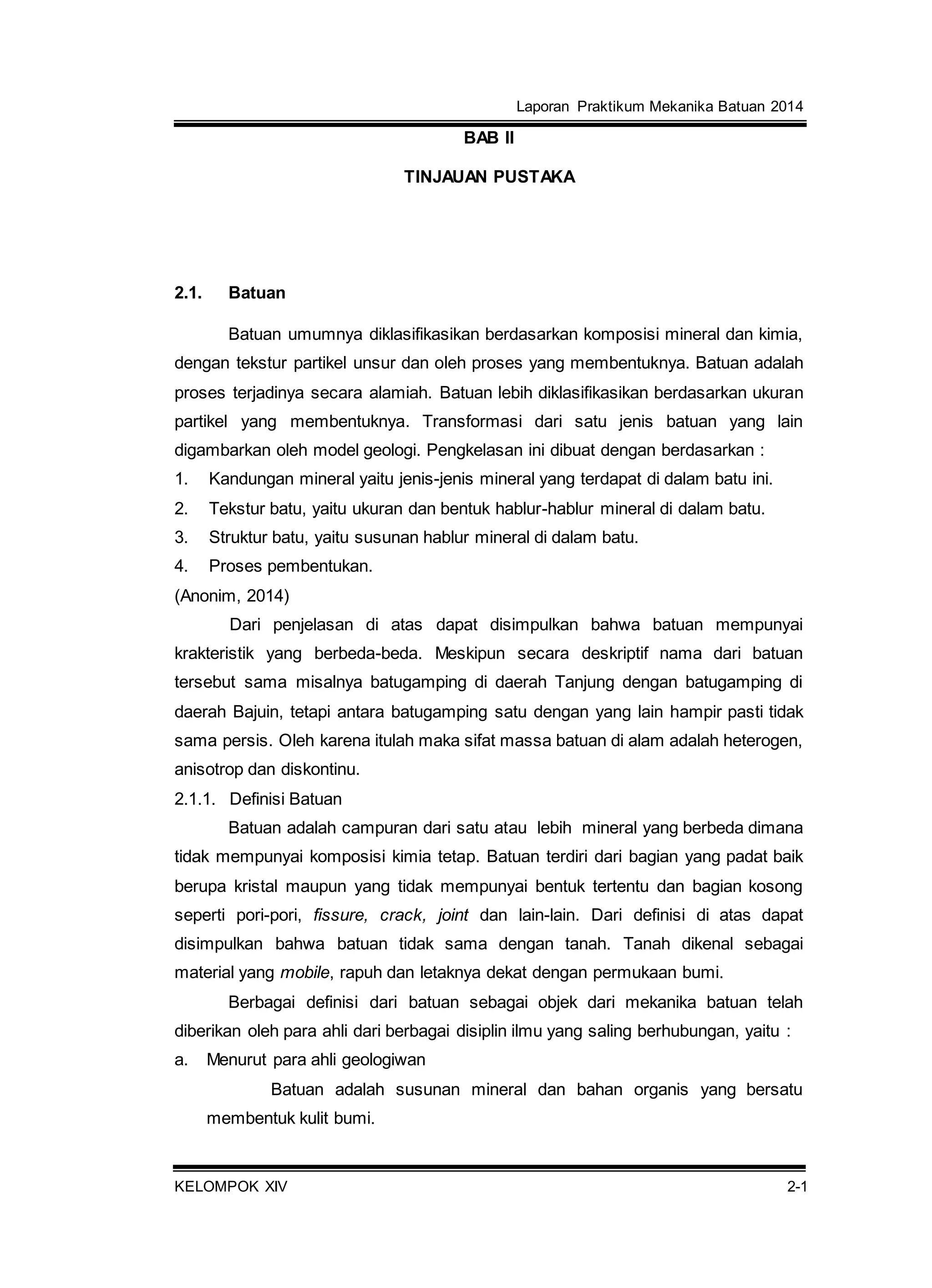 Mekanika batuan | DOCX