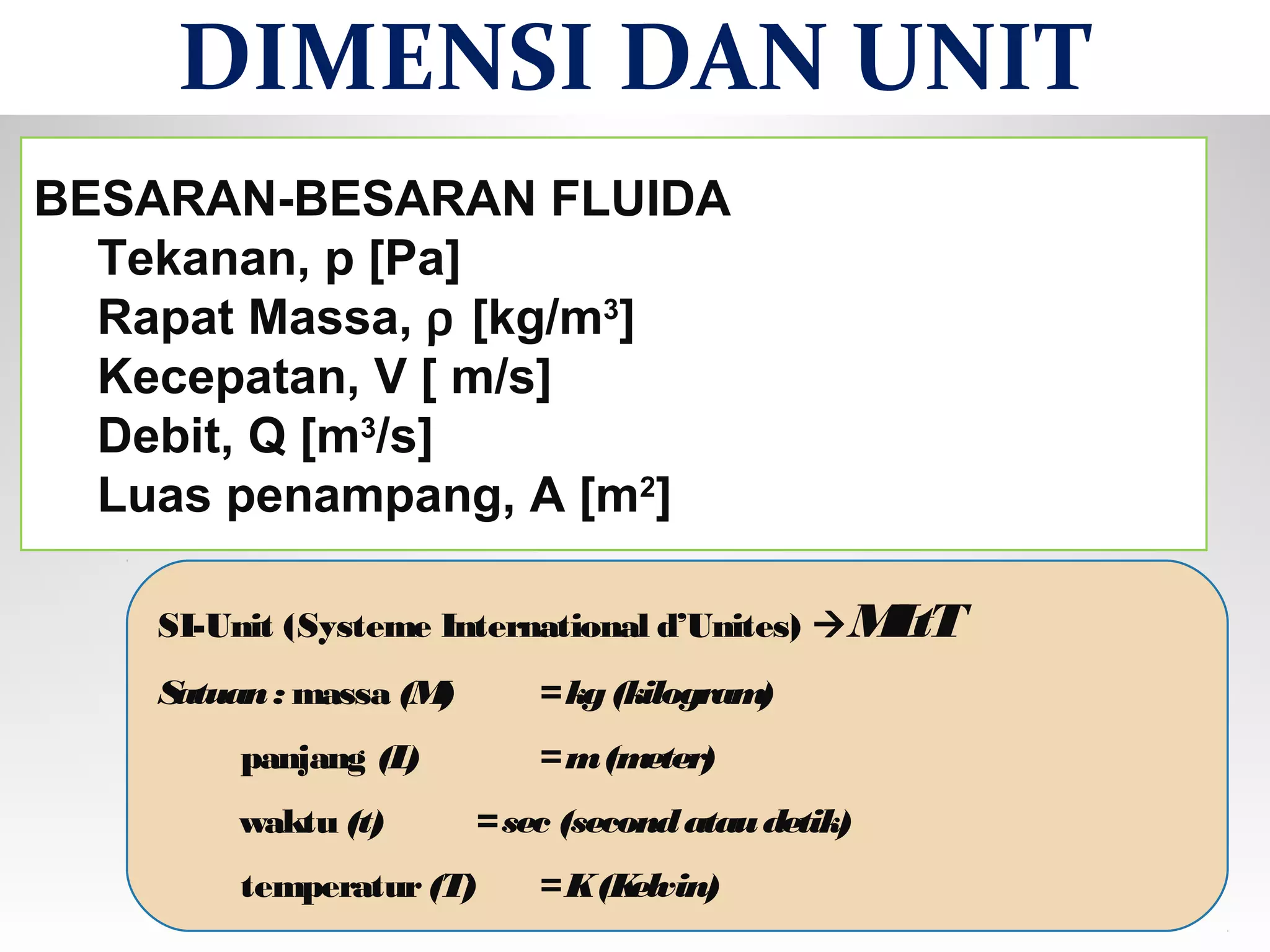 Mekanika fluida 1 pertemuan 01 | PPT