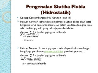 Pengenalan Statika Fluida (Hidrostatik). | PPT