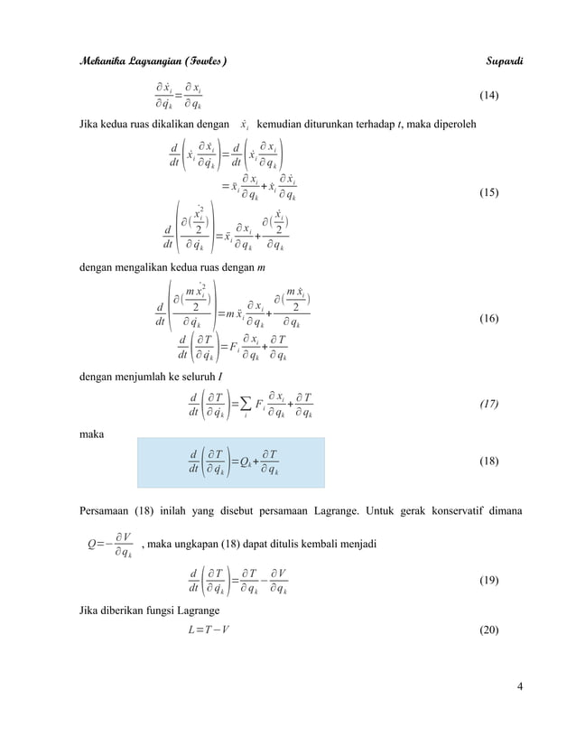 Mekanika lagrange | PDF