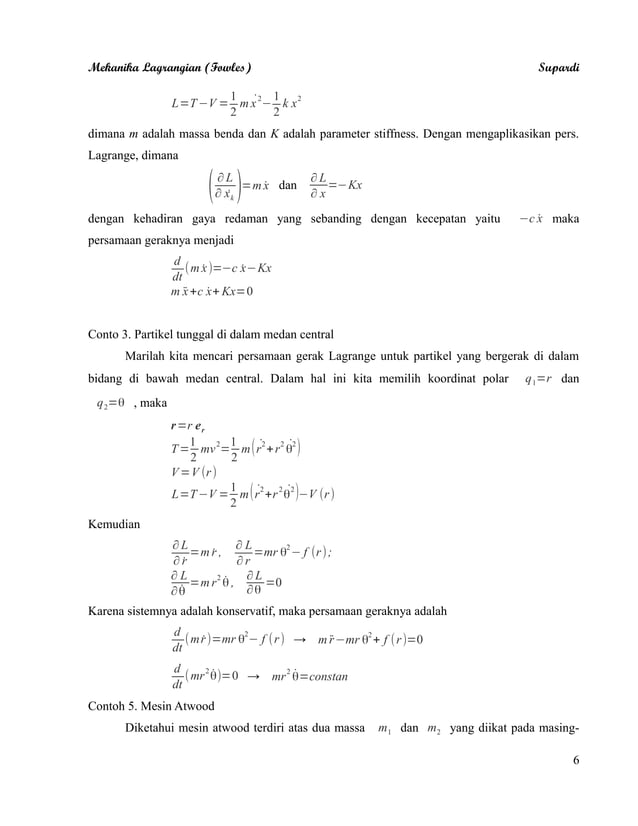 Mekanika lagrange | PDF