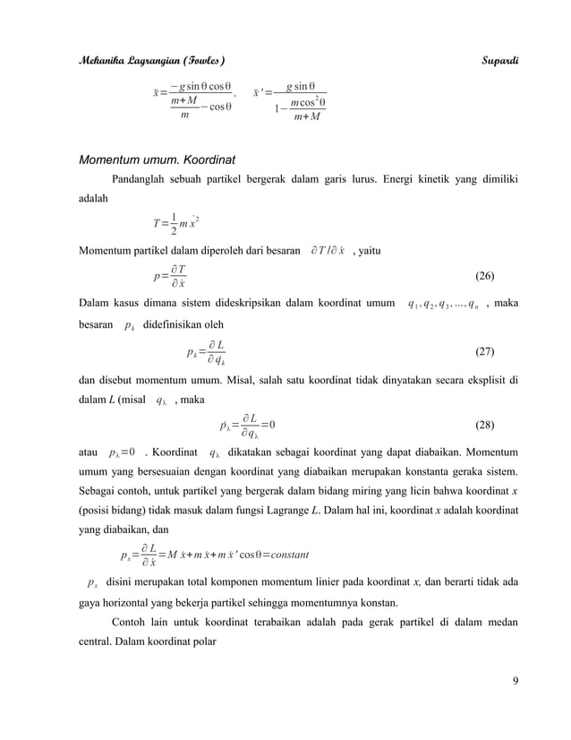 Mekanika lagrange | PDF