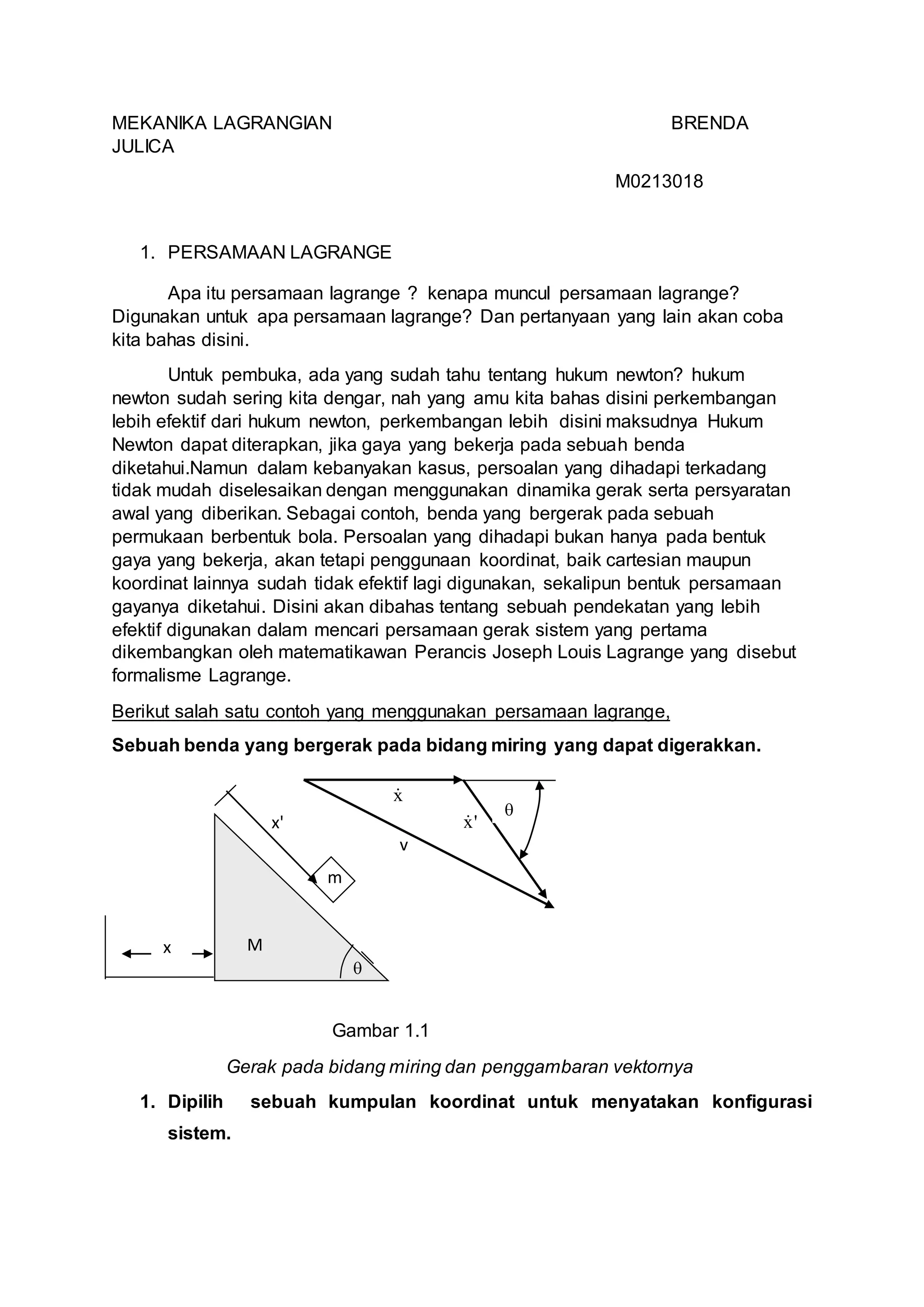 Mekanika lagrangian | DOCX