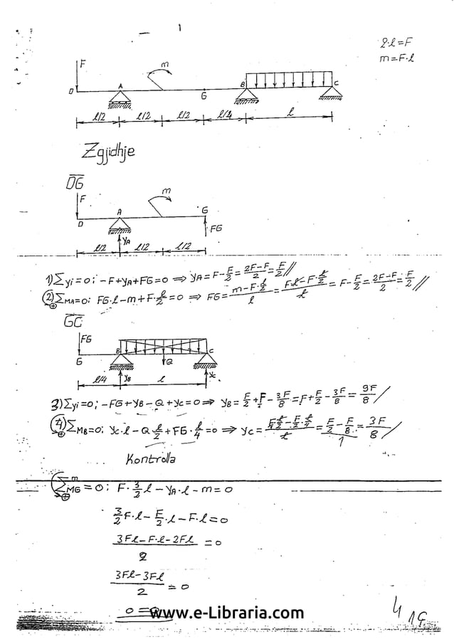 Mekanika teknike 1 afate te zgjidhura semestri 2 | PDF