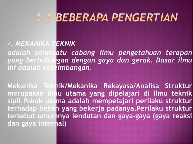 MEKANIKA TEKNIK TEKNIK PERTAMBANGAN FAK. TEKNIK | PPTX