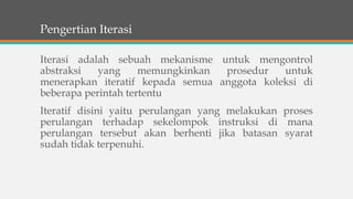 Mekanisme baru dalam menulis iterasi pada bahasa pemrograman | PPT