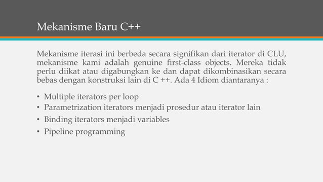 Mekanisme baru dalam menulis iterasi pada bahasa pemrograman | PPT