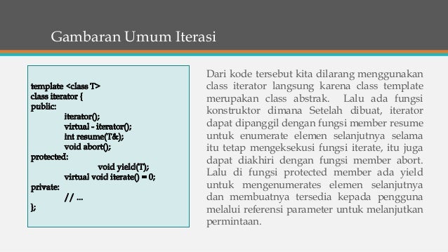 Mekanisme baru dalam menulis iterasi pada bahasa pemrograman