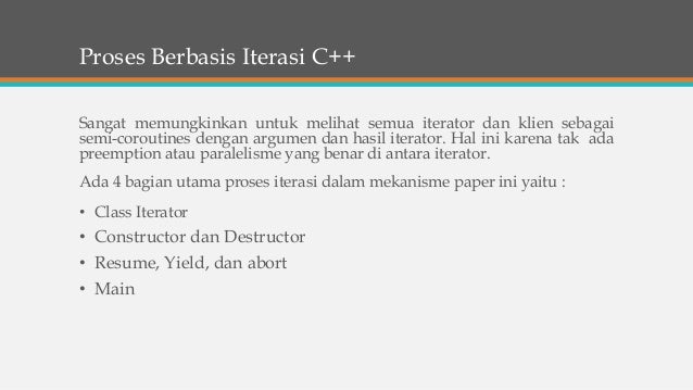 Mekanisme baru dalam menulis iterasi pada bahasa pemrograman