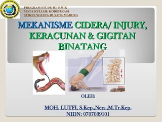 MEKANISME CIDERA INJURY, KERACUNAN DAN GIGITAN BINATANG - LUTFI.ppt