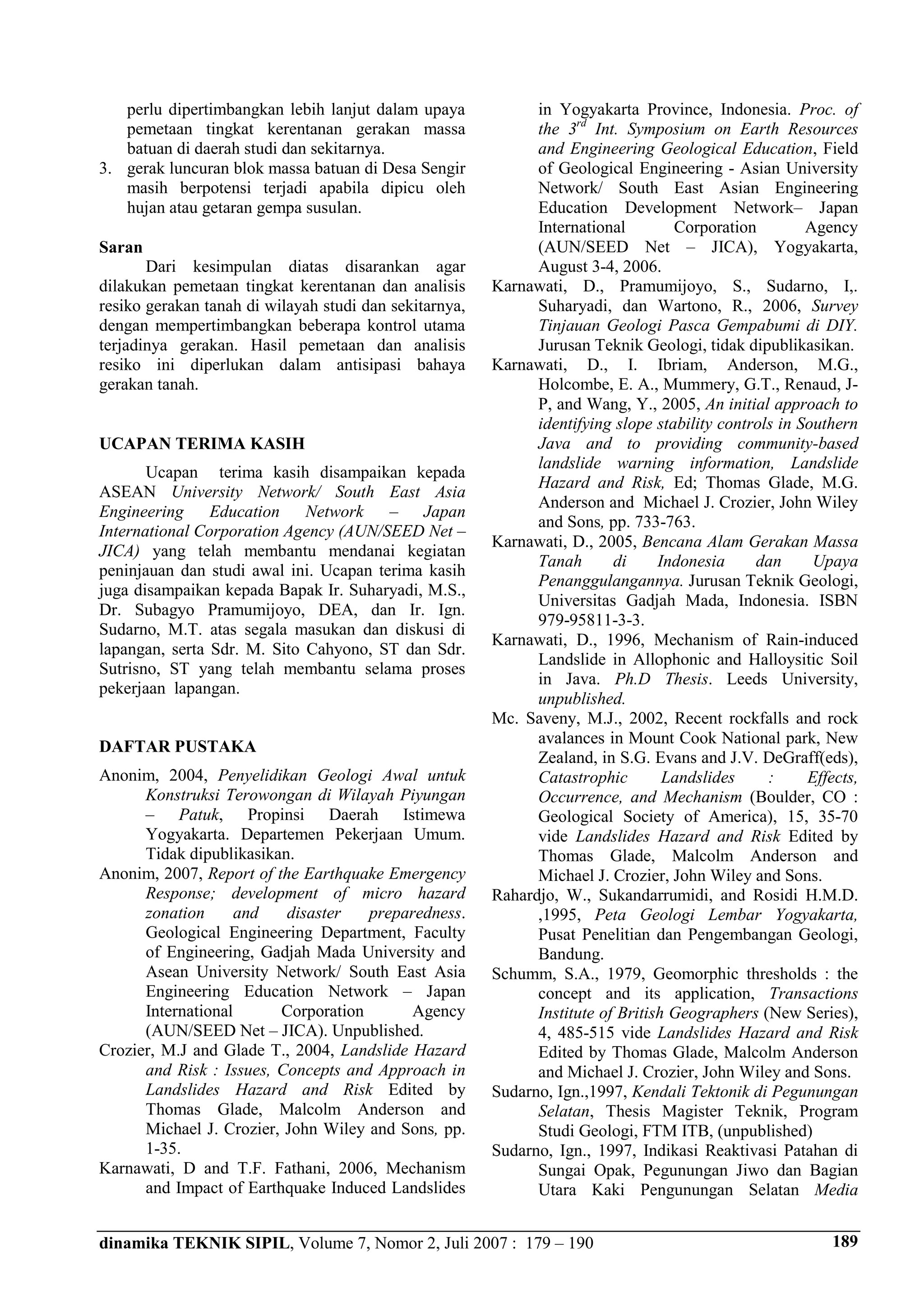 Mekanisme gerakan massa batuan akibat gempabumi | PDF