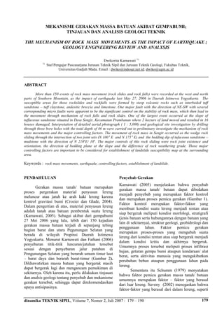 Mekanisme gerakan massa batuan akibat gempabumi | PDF