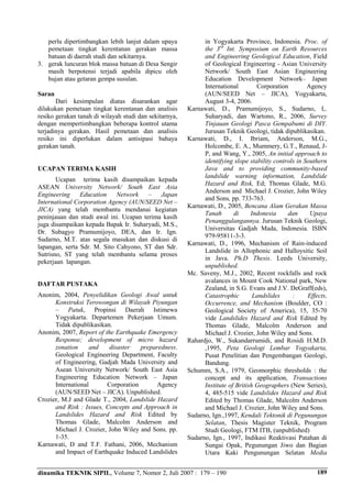 Mekanisme gerakan massa batuan akibat gempabumi | PDF