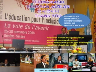 Bengkel Perkongsian Ke arah Mekanisme Menjana Inovasi | PPTX