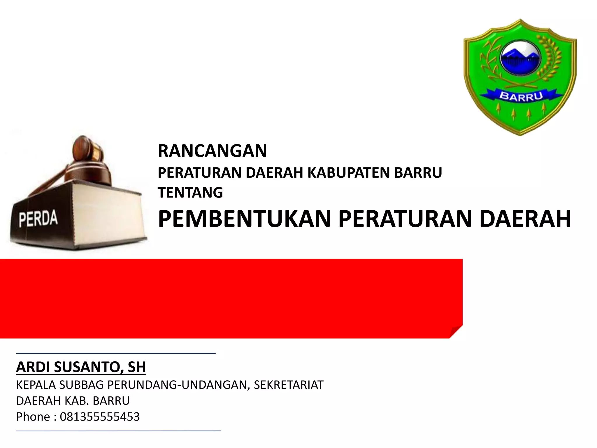 Mekanisme pembentukan peraturan daerah | PPTX