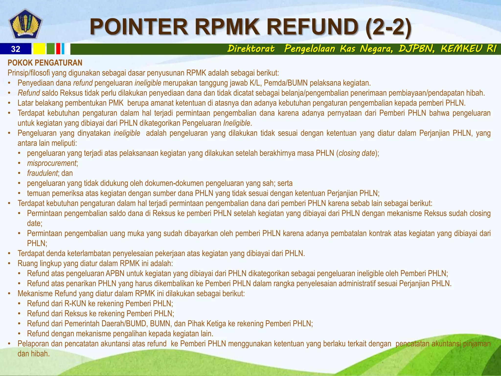 Mekanisme pencairan reksus dan prosedur refund PHLN di KPPN | PPTX