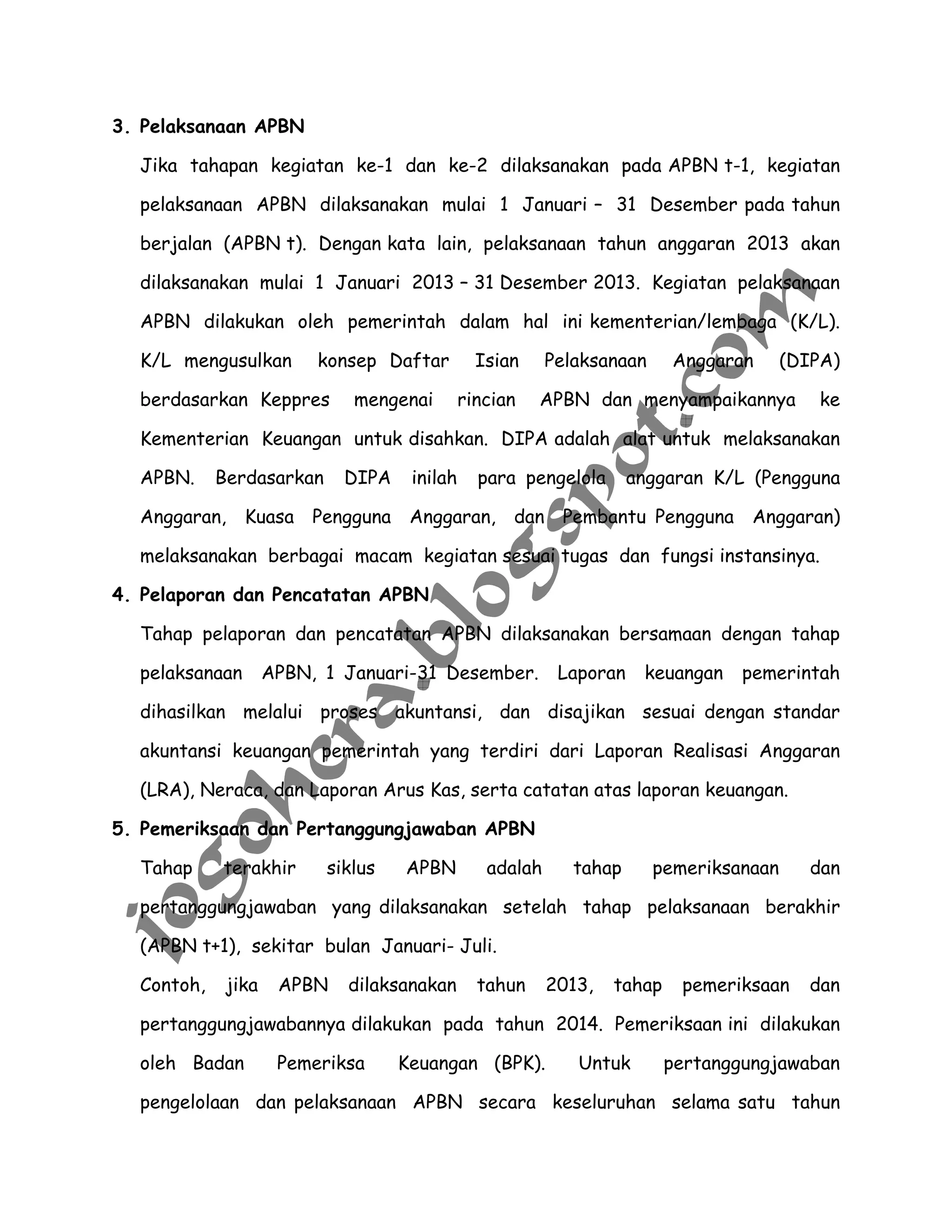Mekanisme Penyusunan Anggaran Pendapatan Belanja dan Negara (APBN) | PDF