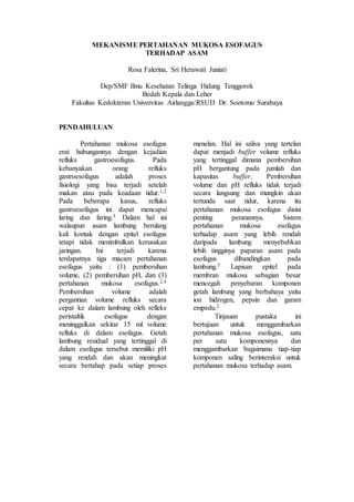 Mekanisme pertahanan mukosa esofagus jurnal tht kl | DOCX