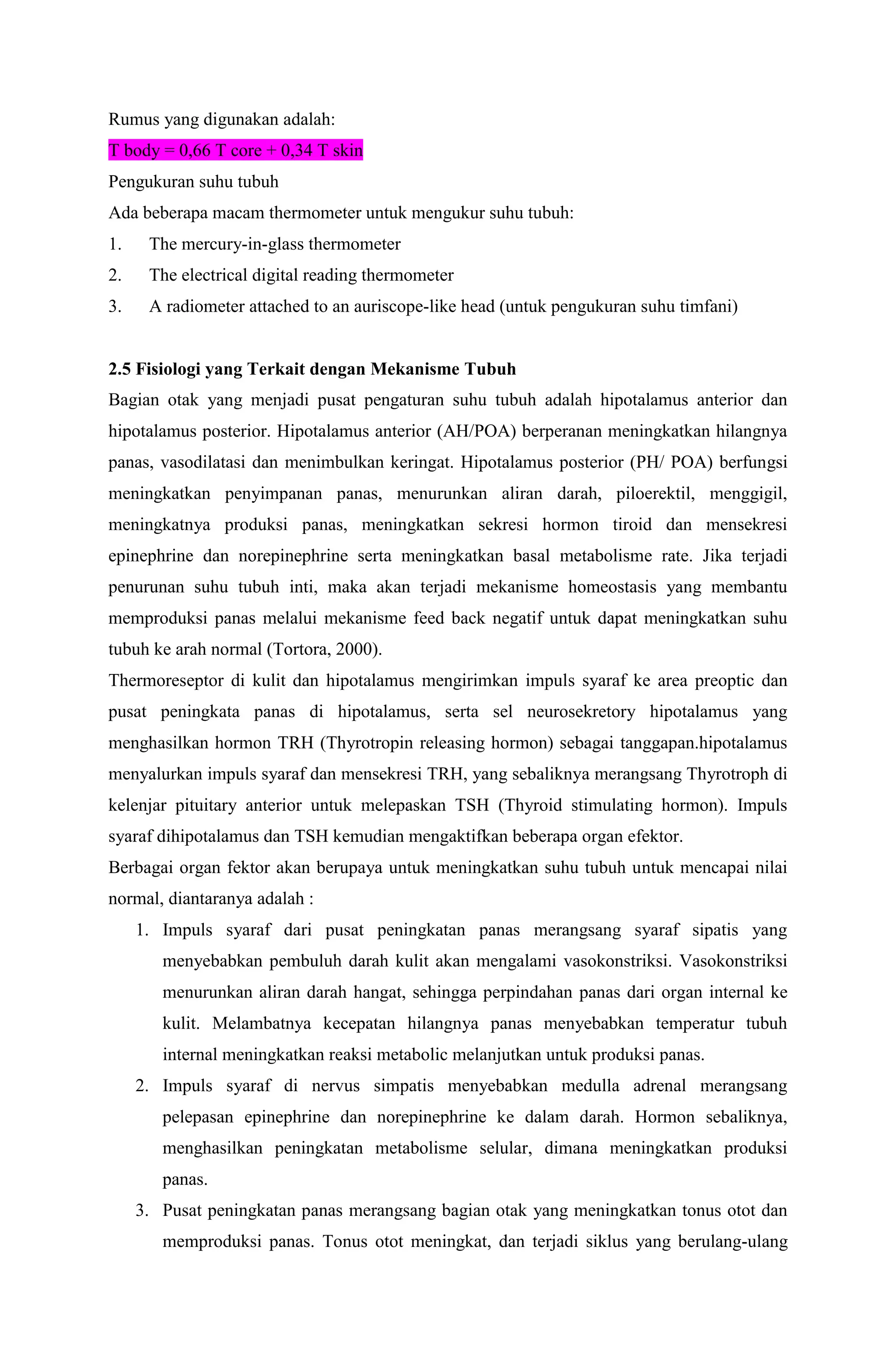 Mekanisme tubuh | DOCX