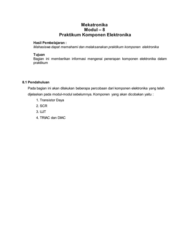 Mekatronika modul 8 | DOCX