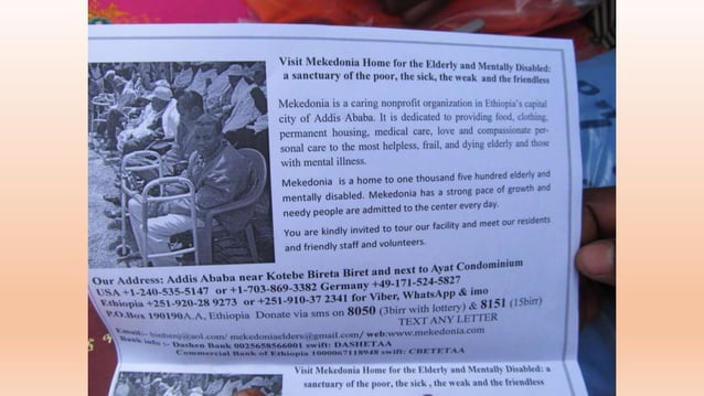 Mekedonia Home for Elderly and Disabled Addis Ethiopia | PPTX